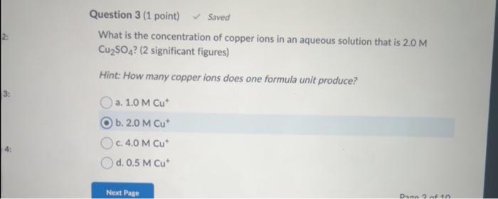 Solved What is the concentration of copper ions in an | Chegg.com