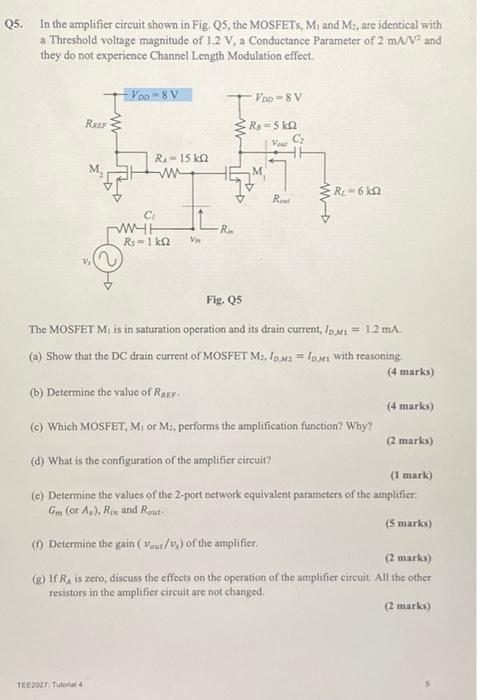 Q3. Figure Q3 shows an opamp circuit composed of 3 | Chegg.com