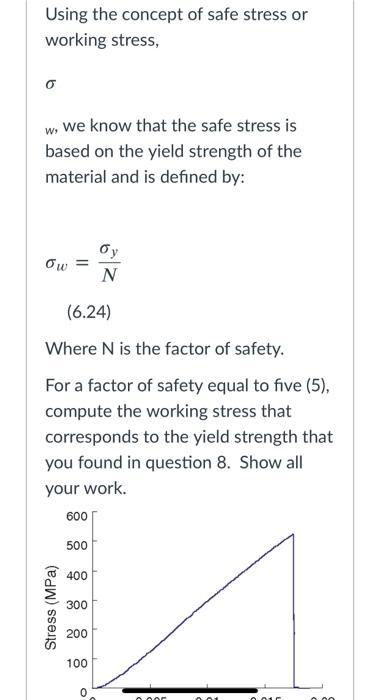 Solved Using the concept of safe stress or working stress, 0 | Chegg.com