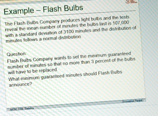 Solved Example - ﻿Flash BulbsThe Flash Bulbs Company | Chegg.com