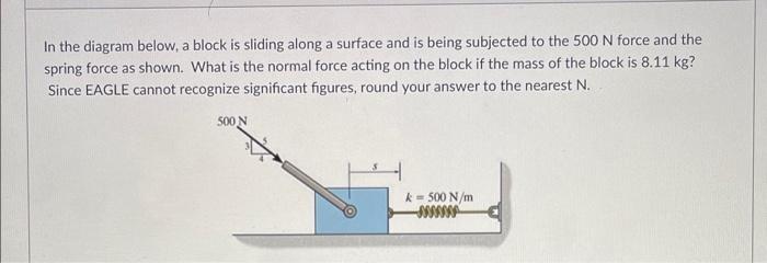 Solved In the diagram below, a block is sliding along a | Chegg.com
