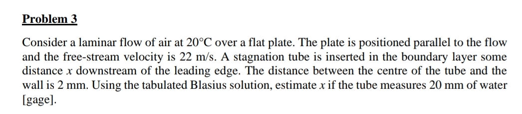 Solved Problem 3Consider a laminar flow of air at 20°C ﻿over | Chegg.com