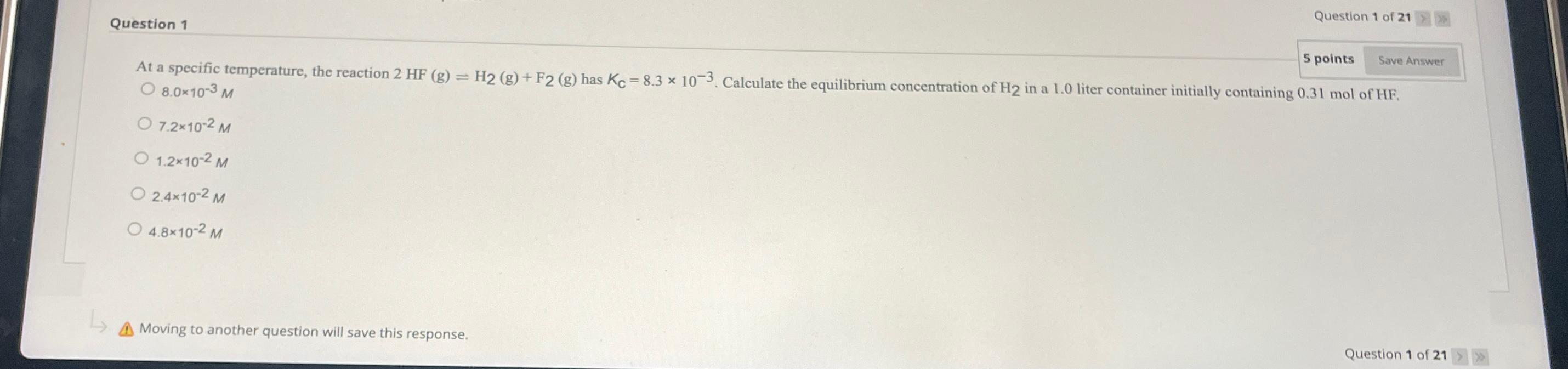 Solved Question 1\\nQuestion 1 of 21\\n5 points\\nAt a | Chegg.com