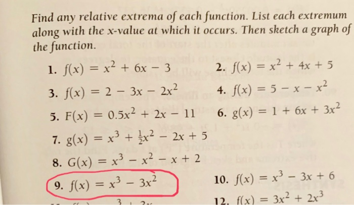 Solved Find any relative extrema of each function. List each | Chegg.com