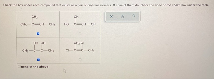 Solved Check the box under each compound that exists as a | Chegg.com