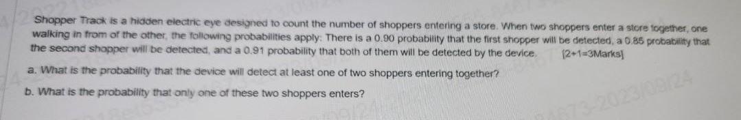 Solved Shopper Track is a hidden electric eye designed to | Chegg.com