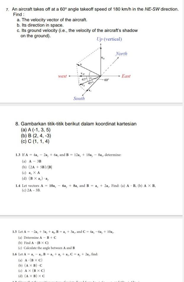 Solved 7. An aircraft takes off at a 60∘ angle takeoff speed | Chegg.com