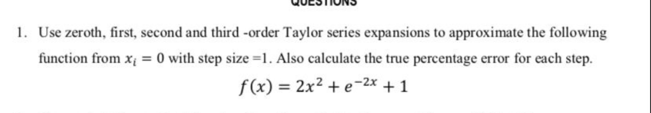 Solved Use zeroth, first, second and third -order Taylor | Chegg.com