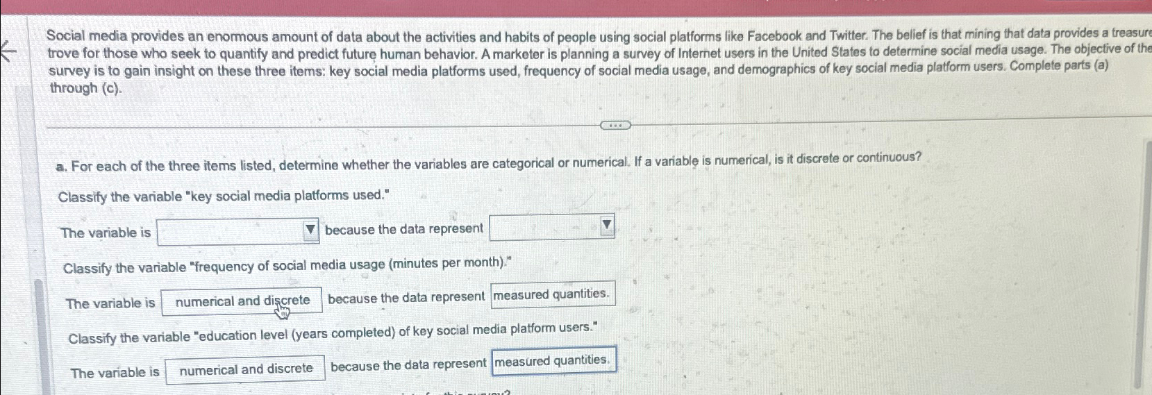 Solved Social media provides an enormous amount of data | Chegg.com