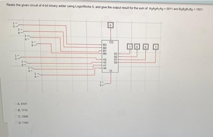 Solved Realiz the given circuit of 4-bit binary adder using | Chegg.com