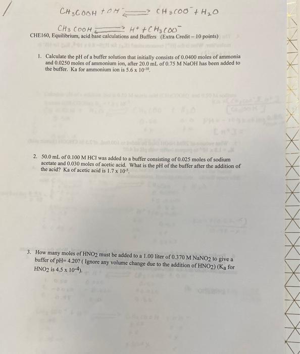 Solved CH₃COOH + oH - CH3000 + H₂O CHE COOH H+ + CH₃Coo | Chegg.com