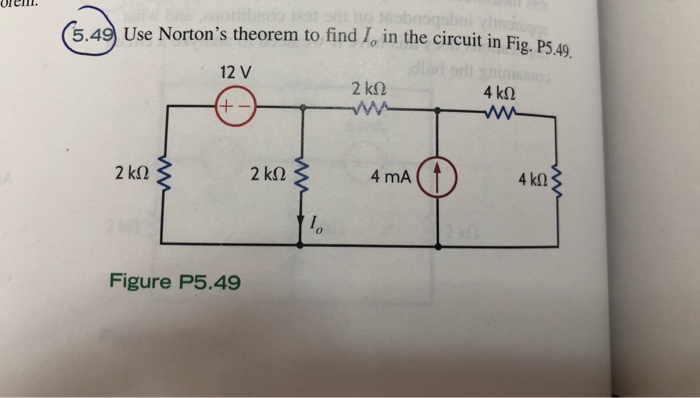 Solved 5.41 Find I, in the network in Fig. P5.41 using | Chegg.com