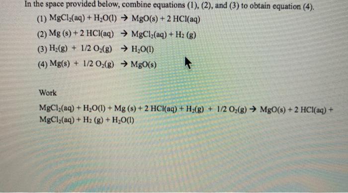 Solved Reaction 1 (Mgo) Reaction 2 (Mg) 1. Volume of 1.00 M | Chegg.com