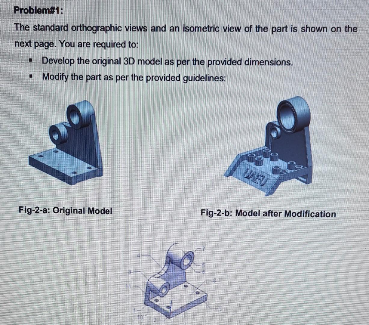 Problem#1: The standard orthographic views and an | Chegg.com