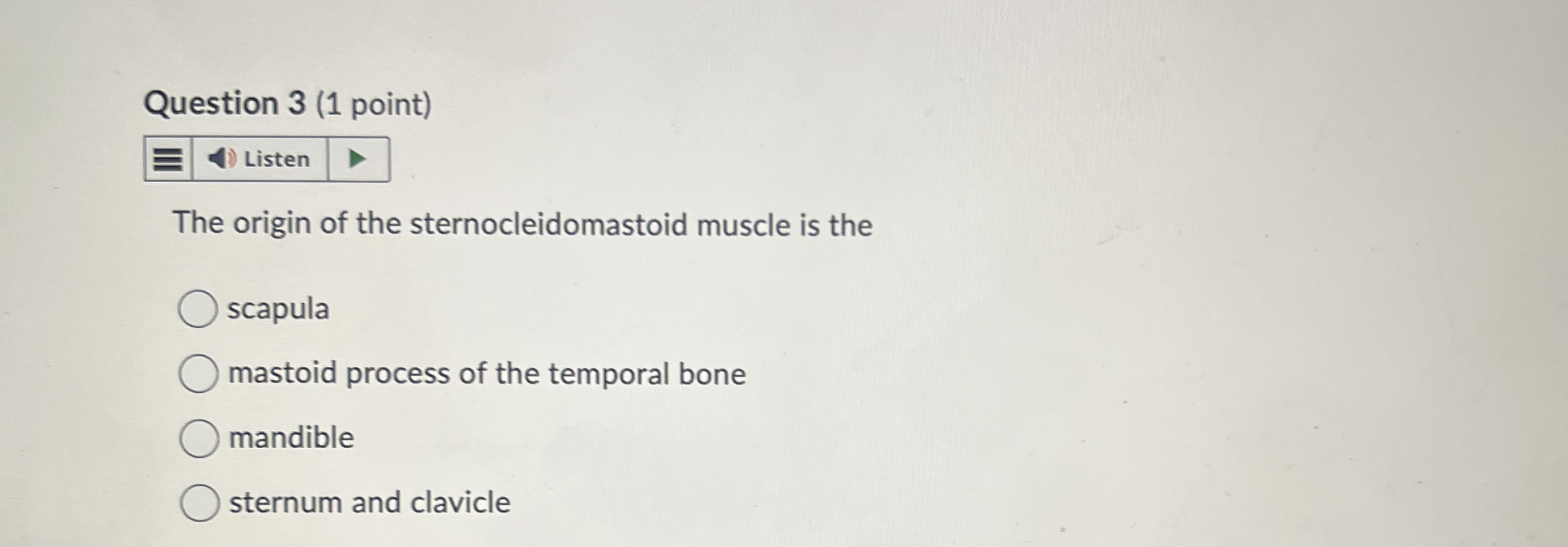 Question 3 (1 ﻿point)ListenThe origin of the | Chegg.com