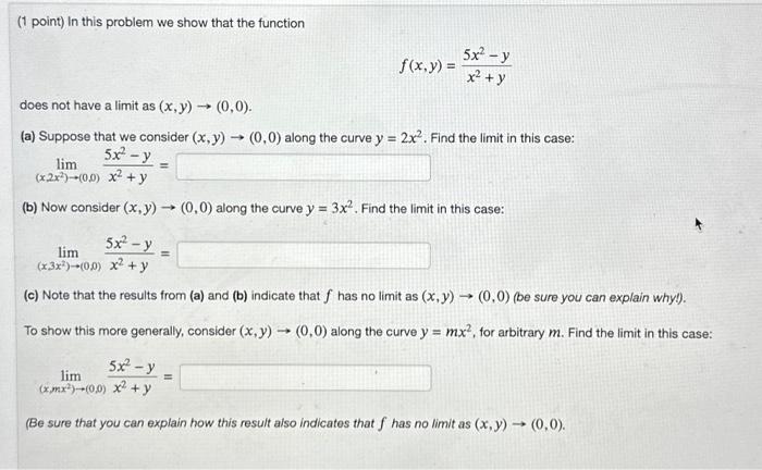 Solved (1 point) In this problem we show that the function | Chegg.com