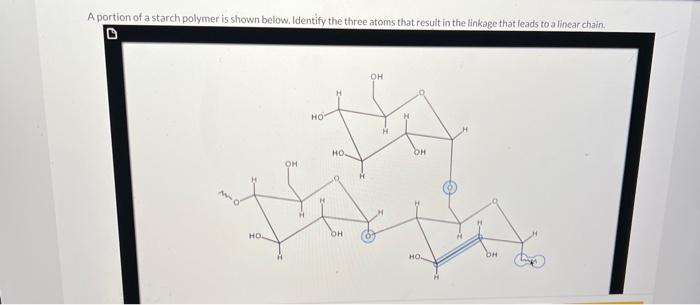 Solved A portion of a starch polymer is shown below. | Chegg.com