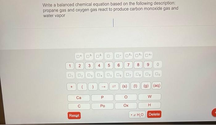 Solved Write a balanced chemical equation based on the | Chegg.com