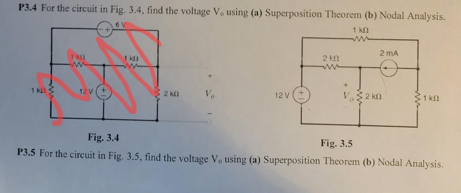 Solved P3.4 For the circuit in Fig. 3.4, find the voltage V0 | Chegg.com