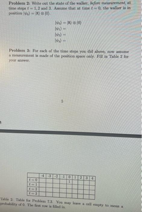 Solved Quantum Random Walks (5 parts). Consider the | Chegg.com