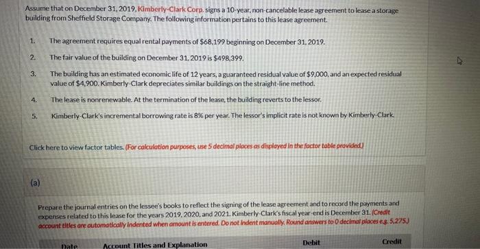 Solved Assume that on December 31,2019 , Kimberly-Clark | Chegg.com