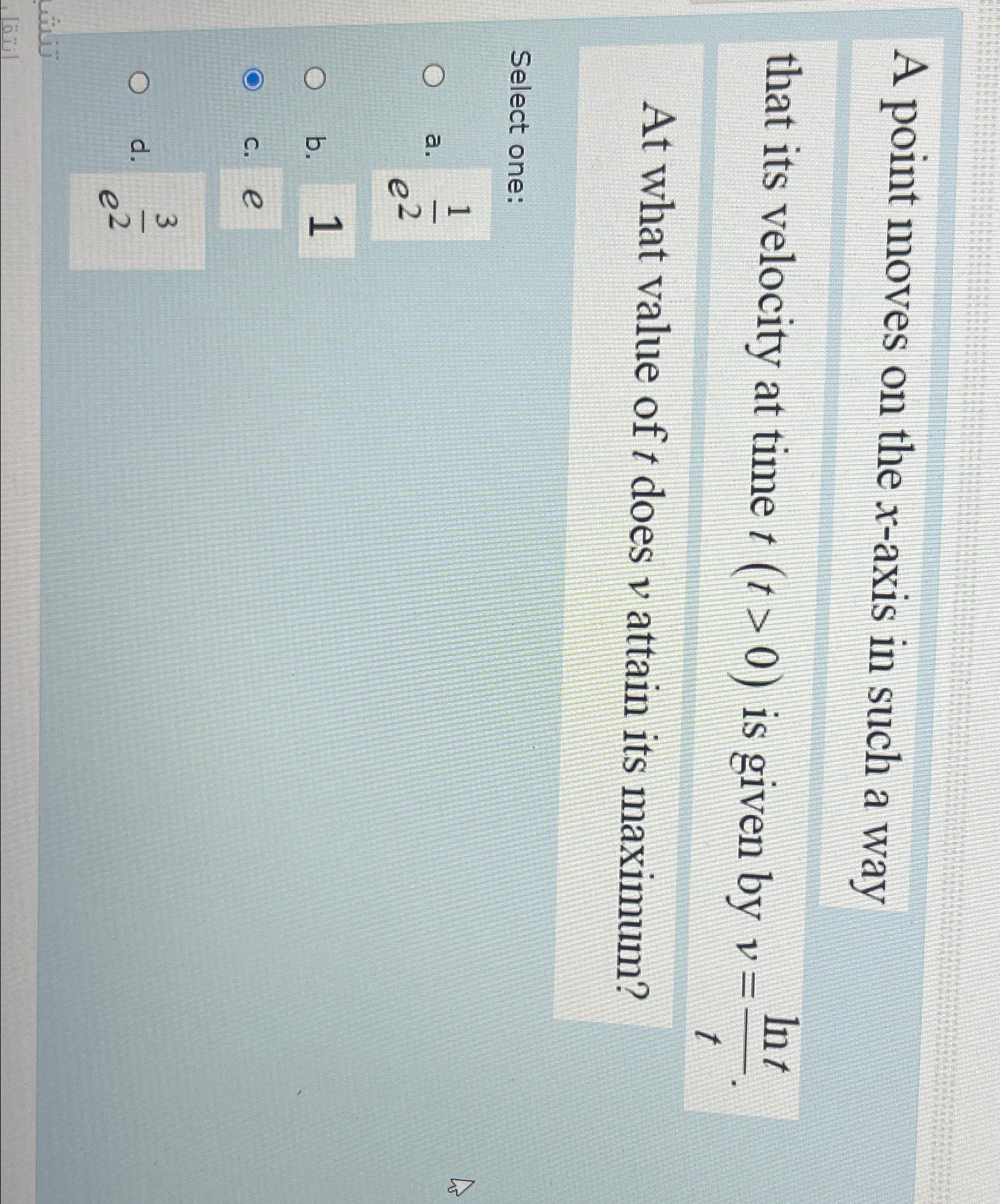 Solved A point moves on the x-axis in such a way that its | Chegg.com