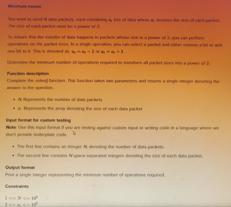 Solved Minimum movesYou want to send N ﻿data packets, each | Chegg.com