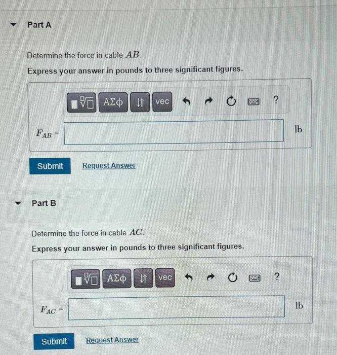 Solved Determine the force in cable AB. Express your answer | Chegg.com