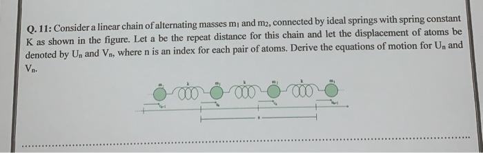 Solved Q. 11: Consider a linear chain of alternating masses | Chegg.com