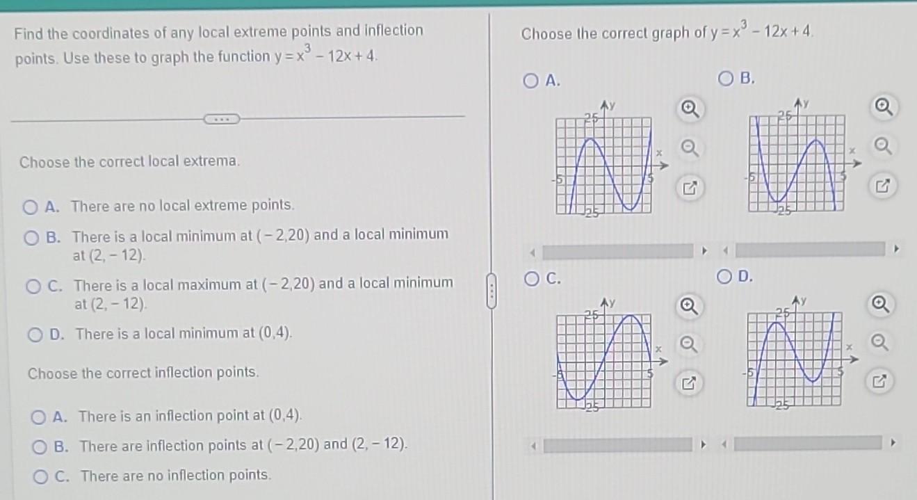 Solved Find the coordinates of any local extreme points and | Chegg.com