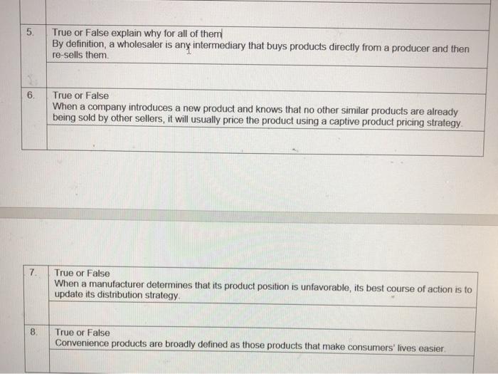 Solved 5. True or False explain why for all of them By | Chegg.com