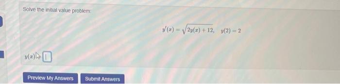 Solved Solve the initial value problem. | Chegg.com