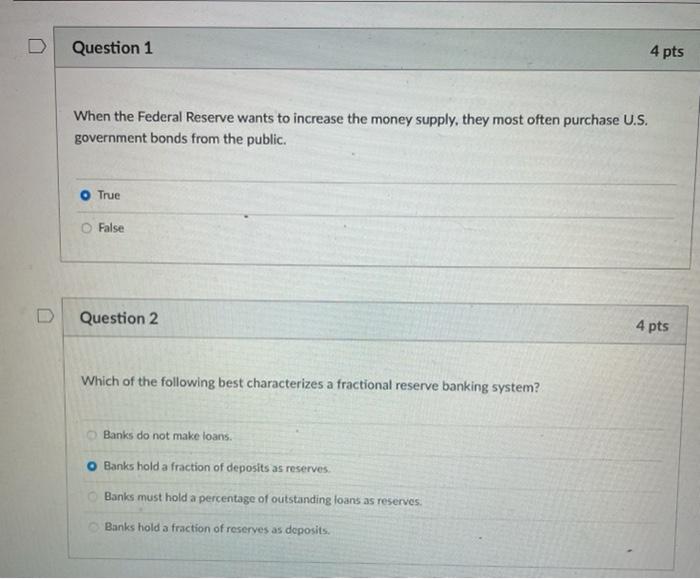 Solved Question 1 4 pts When the Federal Reserve wants to | Chegg.com
