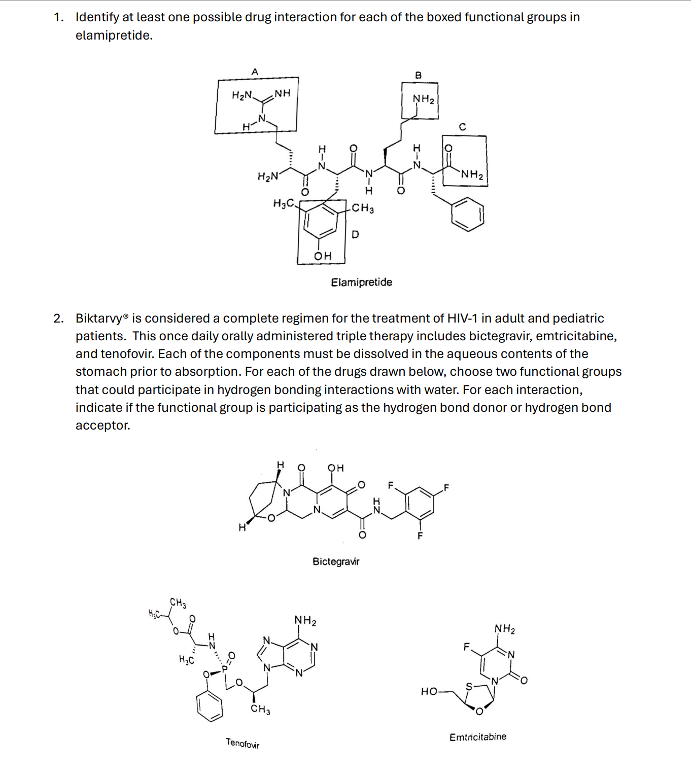 Solved Identify at least one possible drug interaction for | Chegg.com
