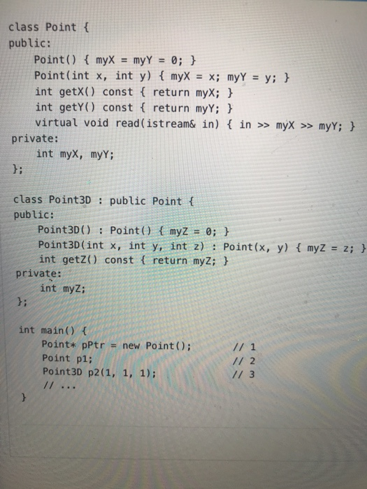 Solved 1 Class Point Is A Of Class Point3d A All Of