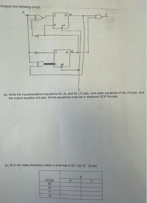 Solved Analyze the following circuit, (a) Write the | Chegg.com
