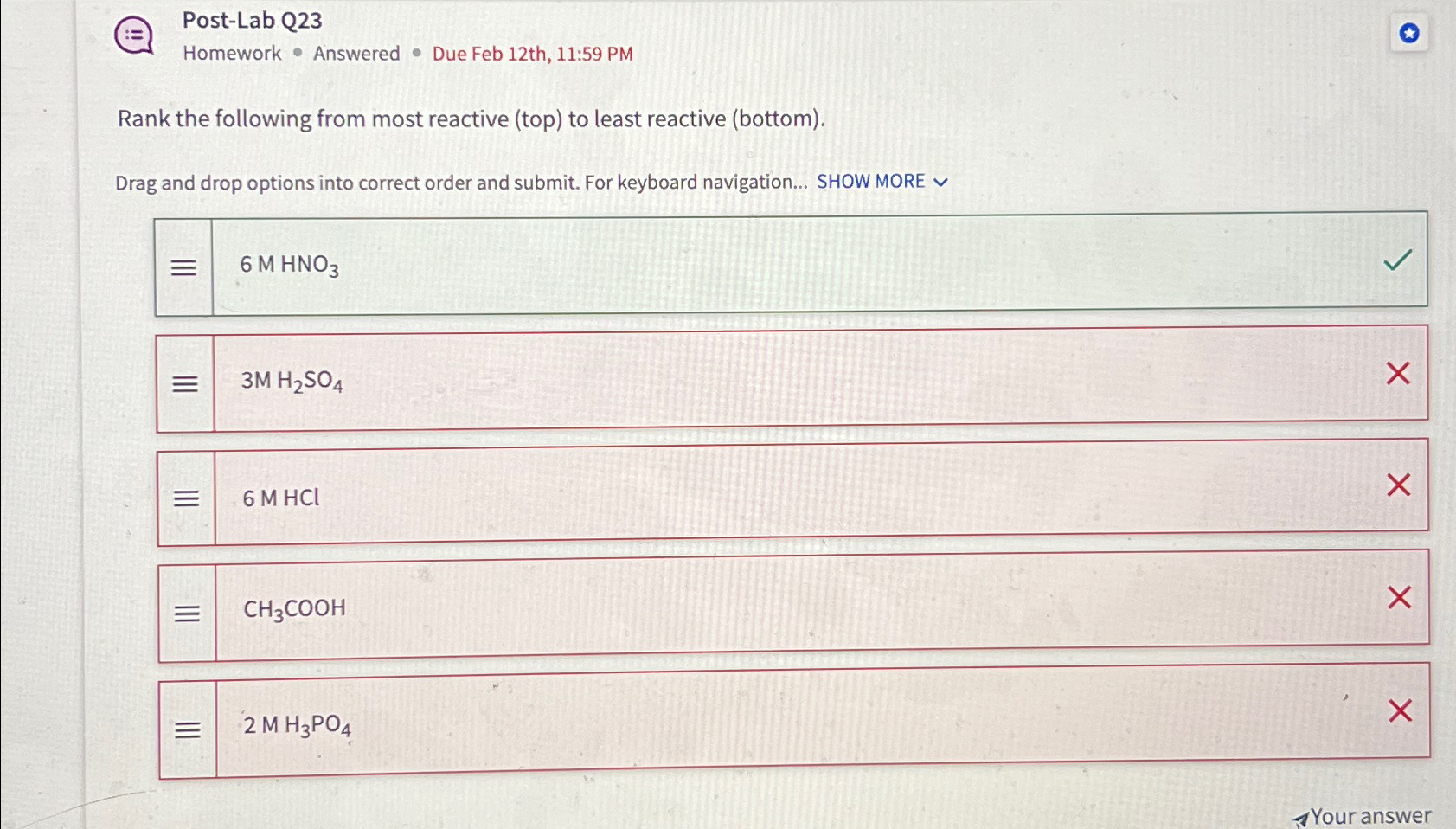 Solved Post-Lab Q23\\nHomework * Answered * Due Feb 12th, | Chegg.com