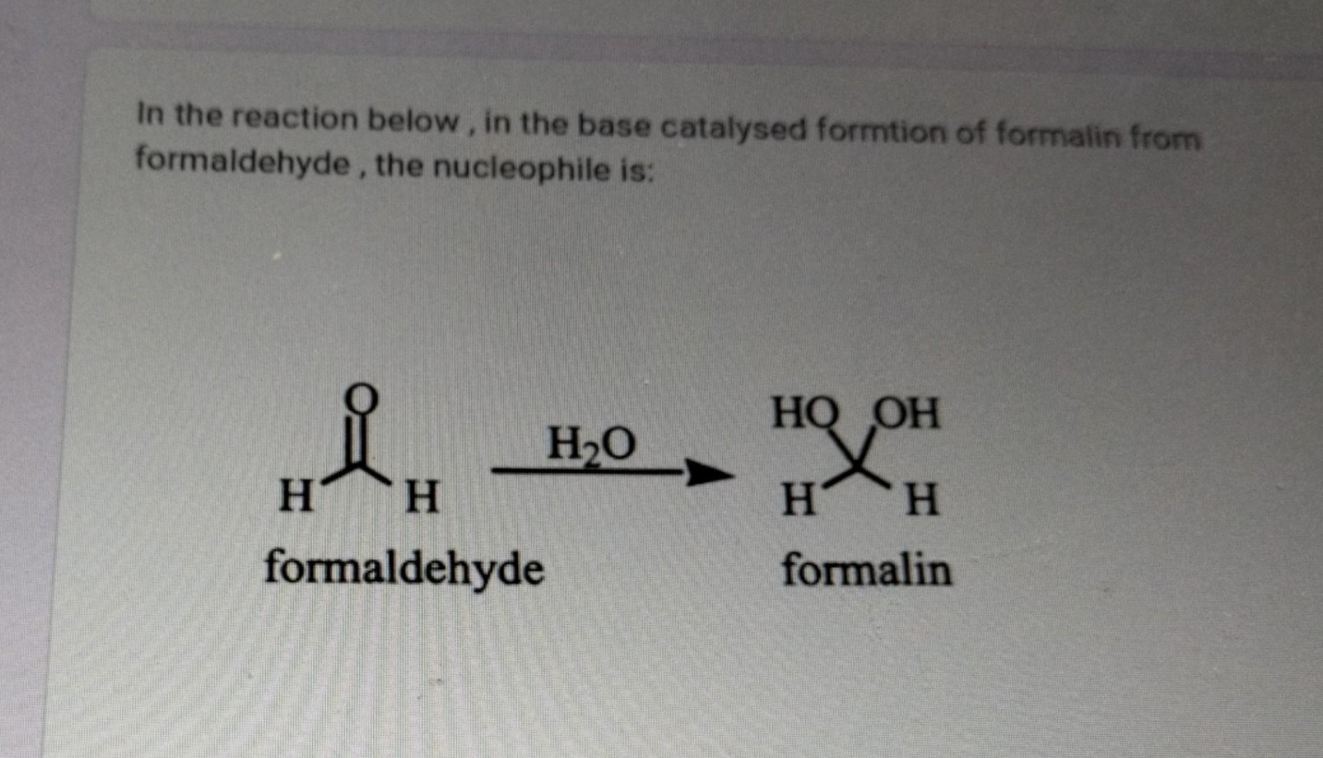 Solved In the reaction below, in the base catalysed formtion | Chegg.com