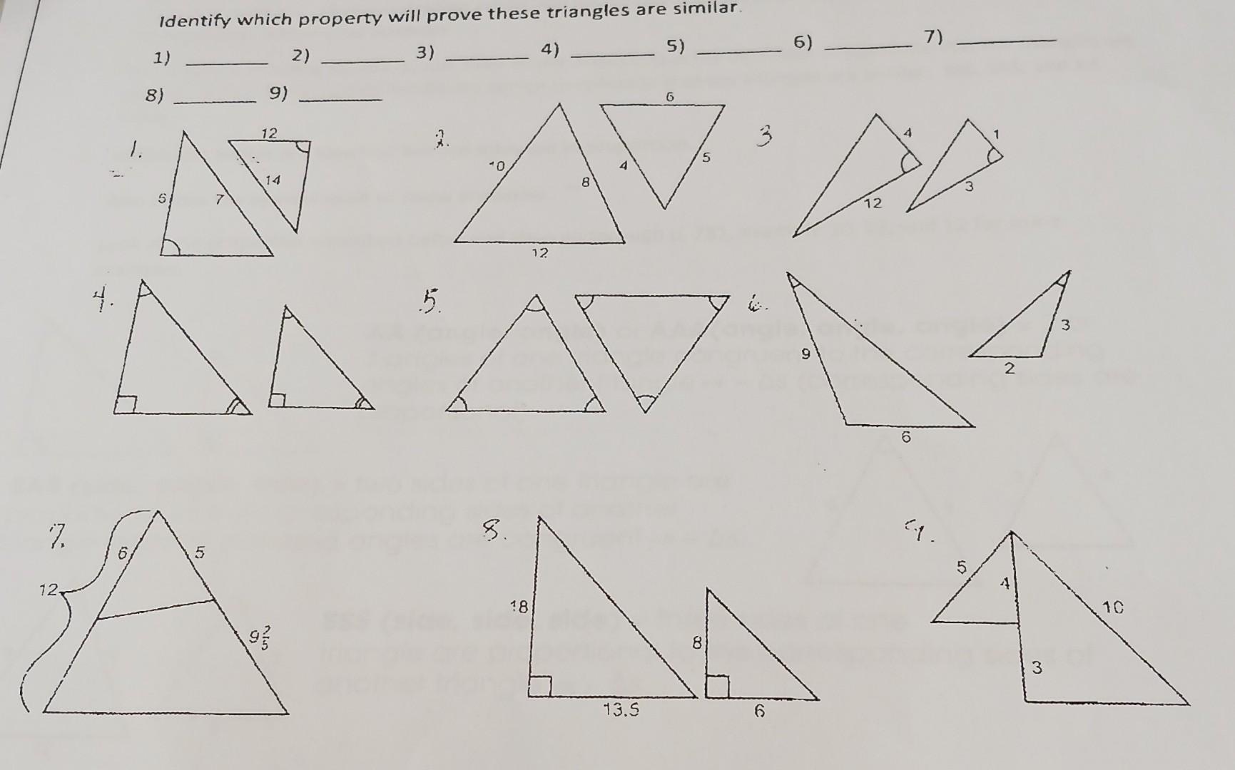 Solved Identify which property will prove these triangles | Chegg.com