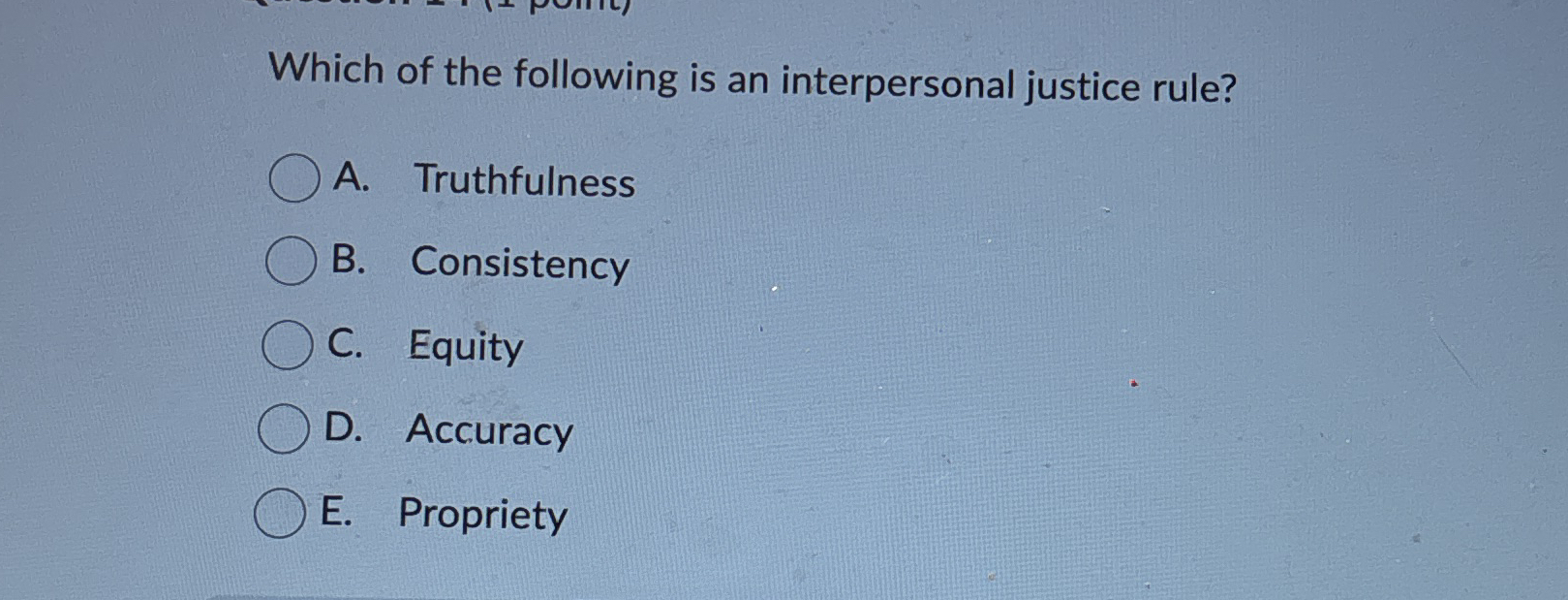 Solved Which of the following is an interpersonal justice | Chegg.com