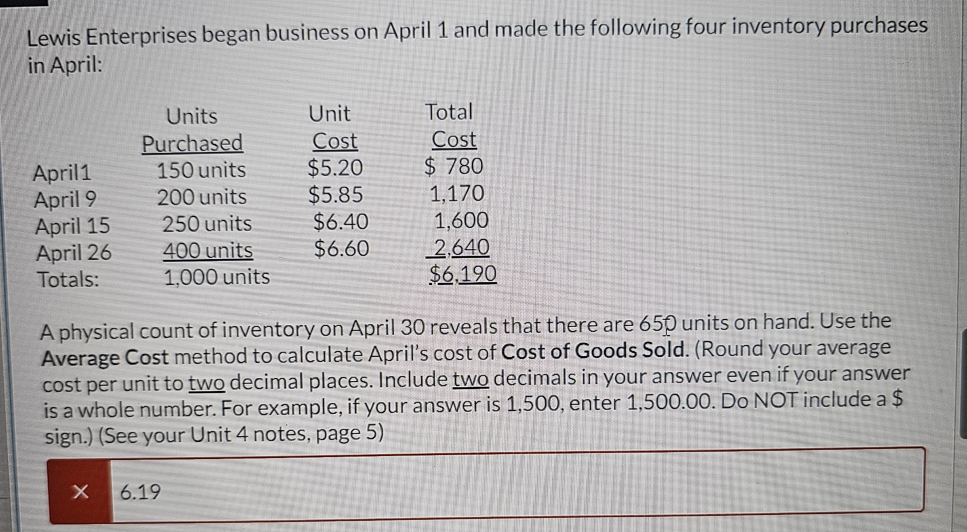Solved Lewis Enterprises began business on April 1 ﻿and made | Chegg.com