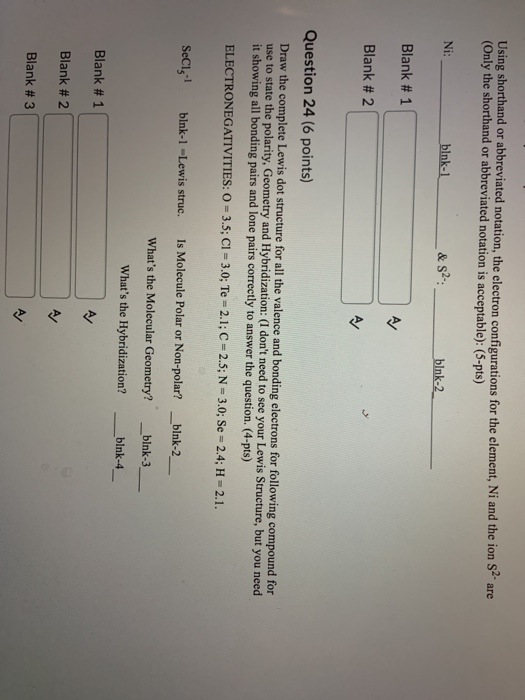 Solved Using shorthand or abbreviated notation, the electron | Chegg.com