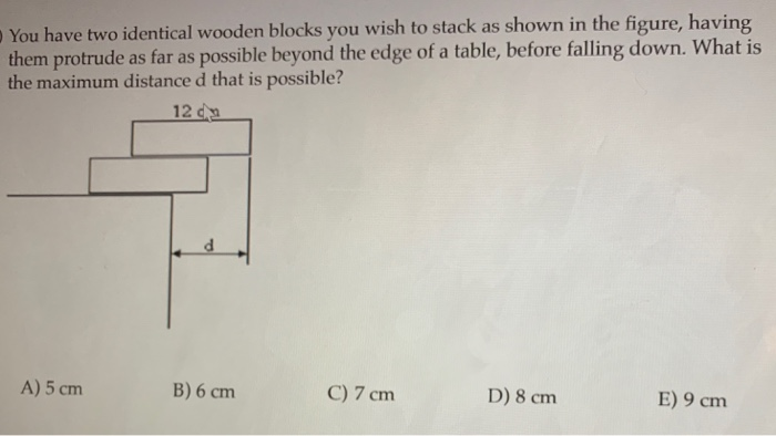 Solved You have two identical wooden blocks you wish to | Chegg.com