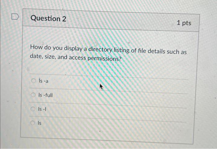 Solved How do you display a directory listing of file | Chegg.com