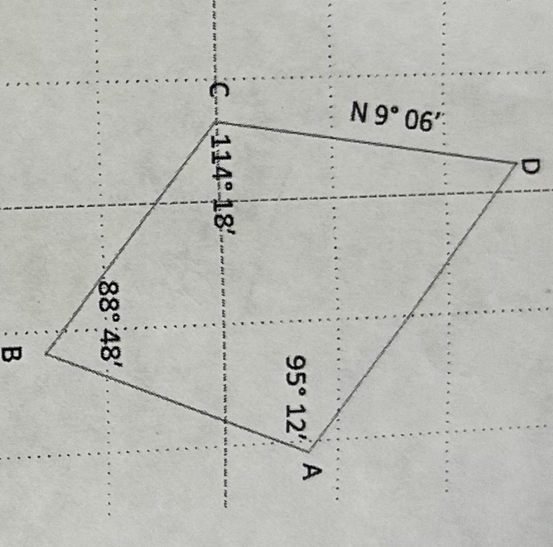 Solved 1)Determine the value of angle D (in DMS) ﻿2) ﻿Then | Chegg.com