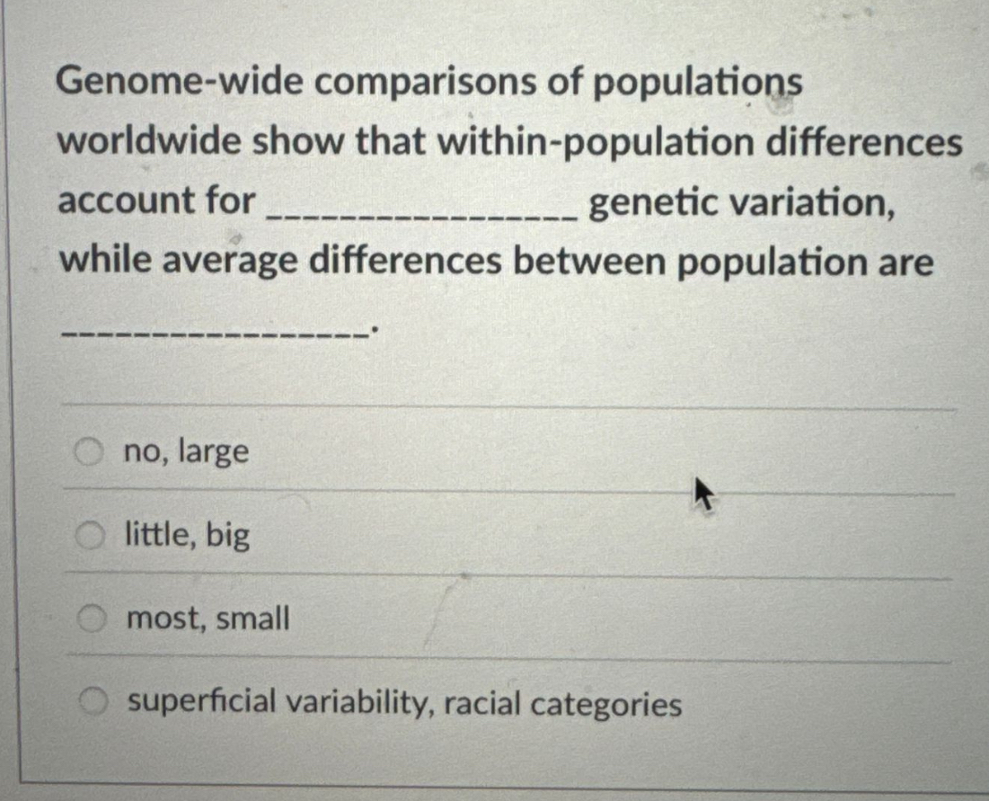 Solved explain unifromGenome-wide comparisons of populations | Chegg.com