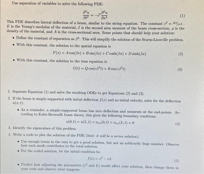 Solved USE MATLAB TO PLOT SOLUTION OF PDE. DO NOT USE | Chegg.com
