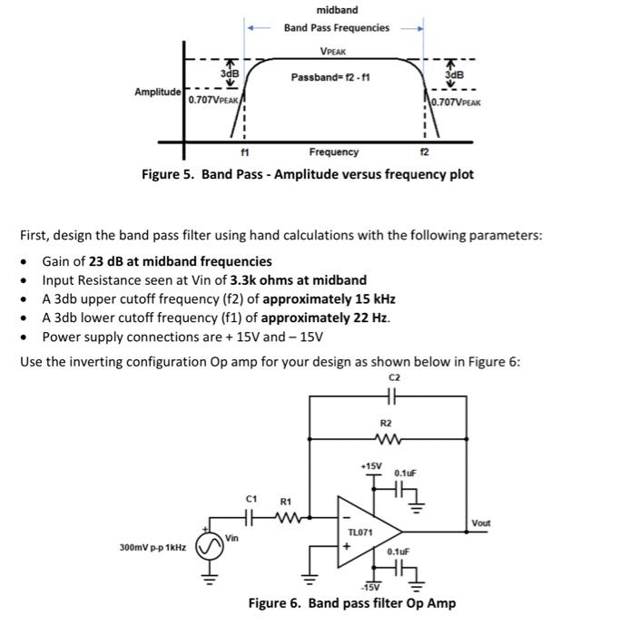 Solved midband Band Pass Frequencies VPEAK Passband=12-11 | Chegg.com