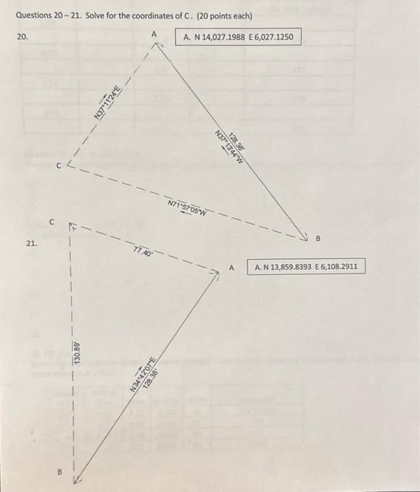 Solved Questions 20−21. Solve for the coordinates of C. (20 | Chegg.com Solved Questions 20−21. Solve for the coordinates of C. (20 | Chegg.com