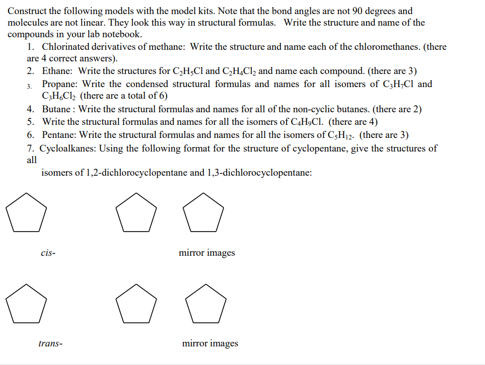 Solved Construct the following models with the model kits. | Chegg.com